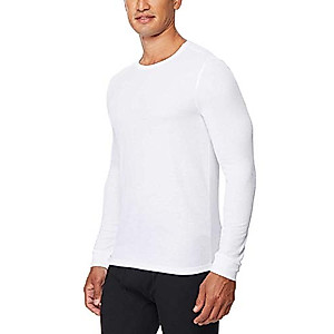 32 DEGREES Men's Heat Long Sleeve Crew Neck Tee 2-Pack (White/Charcoal, Large)