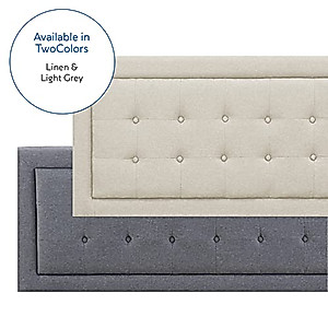 Classic Brands Mornington 2.0 Upholstered Platform Bed | Headboard and Metal Frame with Wood Slat Support, Grey, King