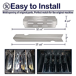 YOUFIRE Flavorizer Bars and Heat Deflectors Replacement for Weber 66032 66795 66040, Genesis II 300 Series II E-310, II E-315, II E-330 Gas Grills, (3 Pack Deflectors + 5 Pack Bar)