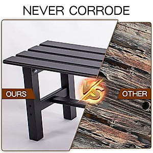 TECSPACE 35 Inches Aluminum Outdoor Weatherproof Bench Backless, 330 LBS Bearing Capacity Garden Porch Bench, Black