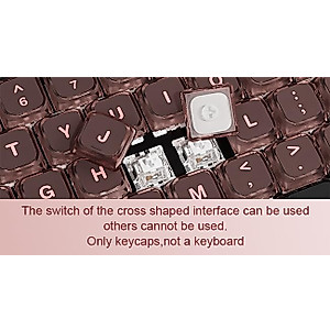 dagaladoo XVX 125 Keys Low Profile Sakura Pudding keycaps，Dye Sublimation PBT Keycap,Transparent keycaps,Suitable for most60% 65% 70% 100% Cherry Gateron MX Switches Mechanical Keyboard