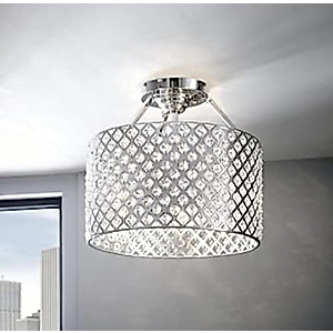 Kimberly 3-Light Crystal and Chrome Semi-Flushmount