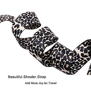 Women Shoulder Bag Vintage Crossbody Purse Handbag with Leopard Guitar Strap Hobo Satchel Bag, Brown