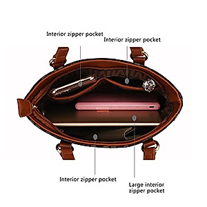 MKF 3-PC Set, Shoulder Bag for Women, Small Tote Handbag & Wristlet Purse – Top Handle PU Leather Fashion Pocketbook Lady Brown