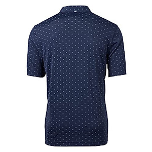 Cutter & Buck mens Virtue Eco Pique Tile Print Recycled Big Tall Polo Shirt, Navy Blue, 4X US