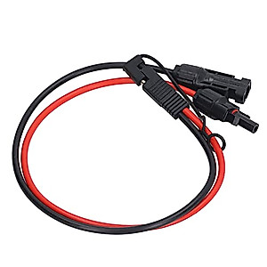 Solar Panel to SAE Adapter Cable 10AWG 0.60m PV Connector Solar Extension Cable with Waterproof Cap for Automobiles, Solar Devices