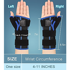 Wrist Brace with Thumb Spica Splint - Adjustable Thumb Wrist Support for Carpal Tunnel, Arthritis, Sprains, Tendonitis, Ligament Injury, De Quervain's Tenosynovitis and Sports Protection fit Women & Men (Right Hand)