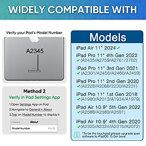 doqo Detachable Keyboard Case for iPad Air 11 (M2) 2024,iPad Pro 11 inch 4th/3rd/2nd/1st and iPad Air 10.9" 5th/4th Gen with touchpad, 7 Colors Backlit Wireless case with Keyboard