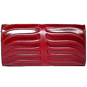 PIJUSHI Womens Designer Leaf Clutch Purse Leather Shoulder Crossbody Bag for Women (22290 Red)