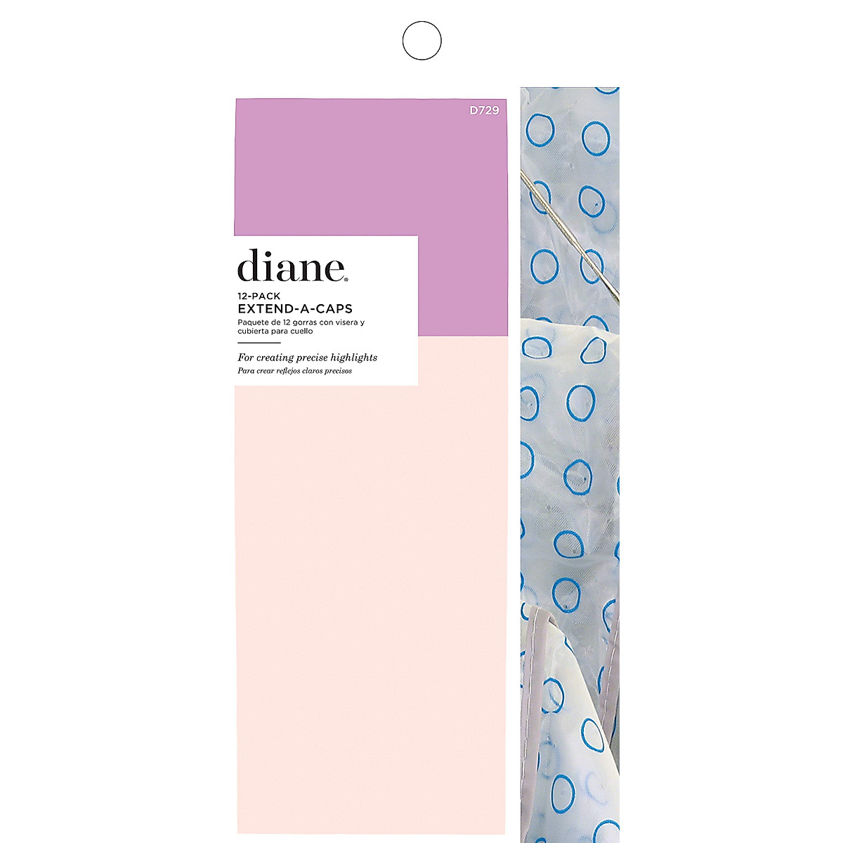 Diane Extend-A-Cap Salon Hair Caps with Metal Hook for Highlights Clear Extra Large D729, 12 Count (Pack of 1)
