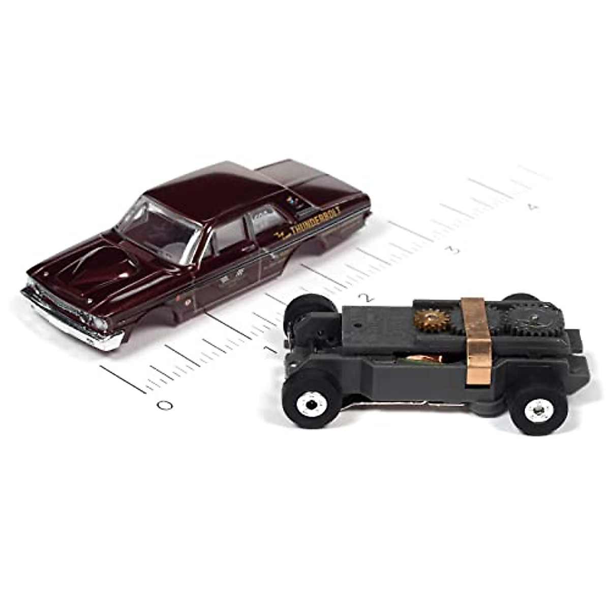 Auto World Thunderjet 1964 Ford Thunderbolt (Maroon) HO Scale Slot Car