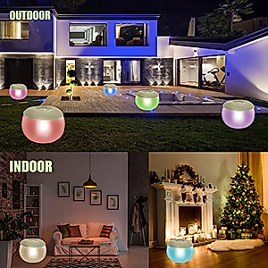 Ccinnoe Inflatable Illuminated LED Ottoman, LED Air Ottoman, Blow Up LED Lights Chair, Lazy Couch with LED Light Mood Lamp for Party, Yard, Indoor Rooms