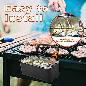 Grease Catcher Cup/Drip Pan for Blackstone, Grease Cup Holder with 10-Pack Grease Cup Liners for Grill, Professional Grease Tray Compatible with Blackstone griddle 17 22 28 30 36 Inch (Short Hook)