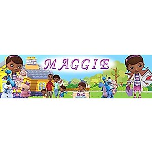 Doc McStuffins #1-8.5"x30" Personalized Name Poster, Customize With Your Child's Name, Birthday Party Banner