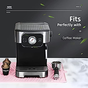 Nuovoware Silicone Dish Drying Mat, 16" x 14" Large Coffee Mat, Pink Kitchen Accessories, Dishwasher Safe Heat-Resistant Countertop Protection Trivet Multifunctional Kitchen Heat Proof Mat - Pink