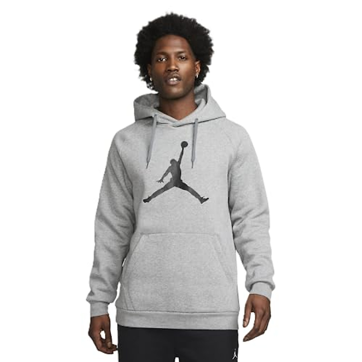 Nike Mens Jumpman Fleece Hoodie, Mens Nike Logo Hoodie, Fleece Hoodie for Men (as1, alpha, l, regular, regular, Standard, Grey, Large)