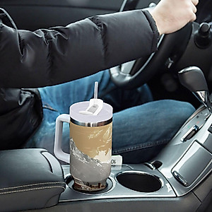 Kigai 40 oz Farmer Driving A Tractor Tumbler with Handle and Straw Lid, Insulated Cup Reusable Stainless Steel Water Bottle Travel Mug for Water, Iced Tea or Coffee