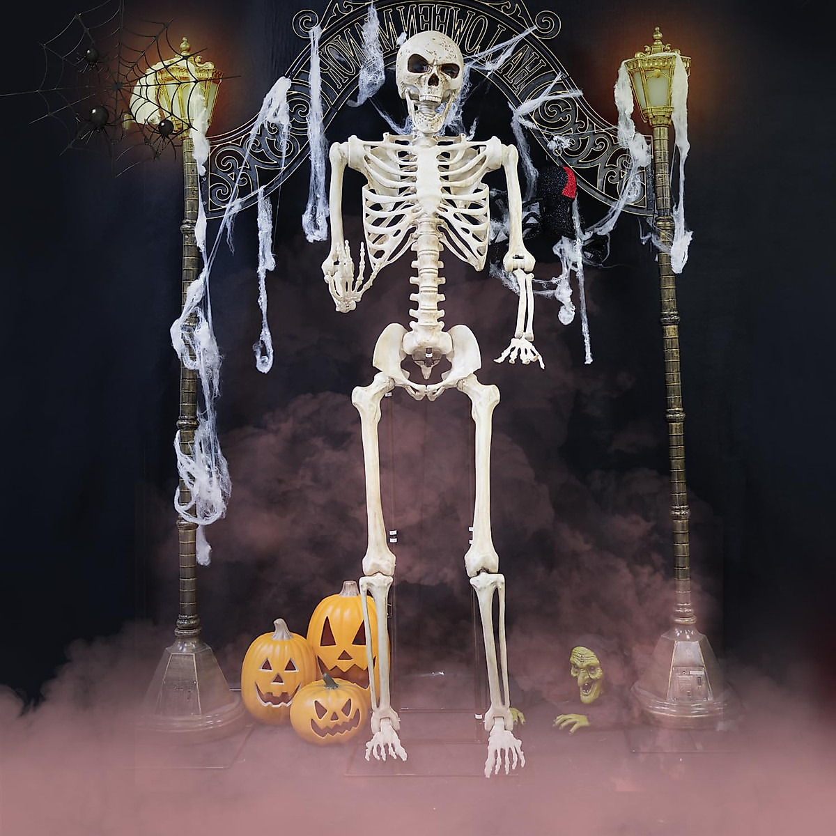 Giant 7ft Halloween Skeleton - Life Size Poseable Decor