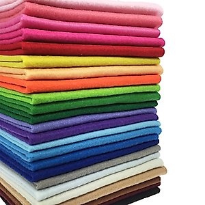 24pcs Thick 1.4mm Soft Felt Fabric Sheet Assorted Color Felt Pack DIY Craft Sewing Squares Nonwoven Patchwork (20 * 20cm)