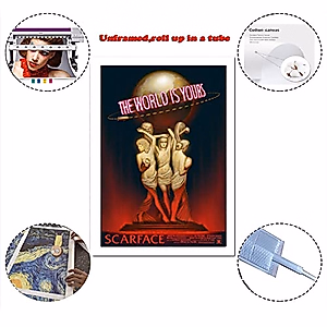 JJIJJ Scarface The World Is Yours Canvas Art Poster And Wall Art Picture Print Modern Family Bedroom Decor Posters 16x24inch(40x60cm)