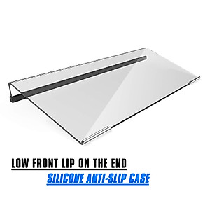 Richboom Acrylic Keyboard Stand for compact Keyboard with 78 keys, Tilted Computer Keyboard Holder with Silicone Strip, Compact, 11.8" Length