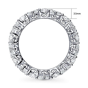 BERRICLE Sterling Silver Heart Wedding Rings Cubic Zirconia CZ Anniversary Eternity Ring for Women, Rhodium Plated Size 8