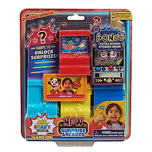 Ryan's World Surprise Arcades, 11-pieces, 4 Arcade Game-Containers, Glow-in-the-Dark Figure, Kids Toys for Ages 3 Up by Just Play