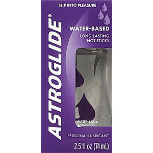 Astroglide Water Based Lube (2.5oz), Liquid Personal Lubricant for Long-Lasting Pleasure for Men, Women and Couples, Safe for Toys, Travel-Friendly Size