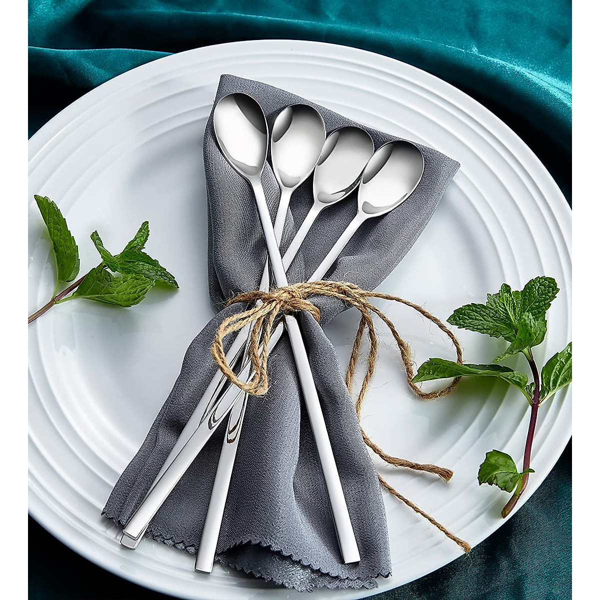 KEAWELL 4-Piece Premium Ice Tea Spoon, 18/10 Stainless Steel, 9" Long Spoons for Stirring, Super Solid, Gift Box