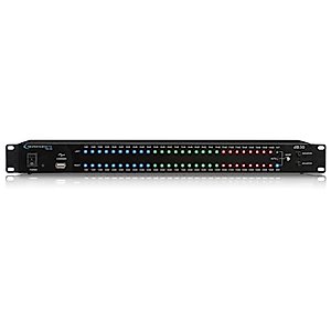 Technical Pro 1U Rack Mount DB Display with 8 Outlet Power Supply Surge Protector with 5V USB Charging Ports, Input, and Output RCA.