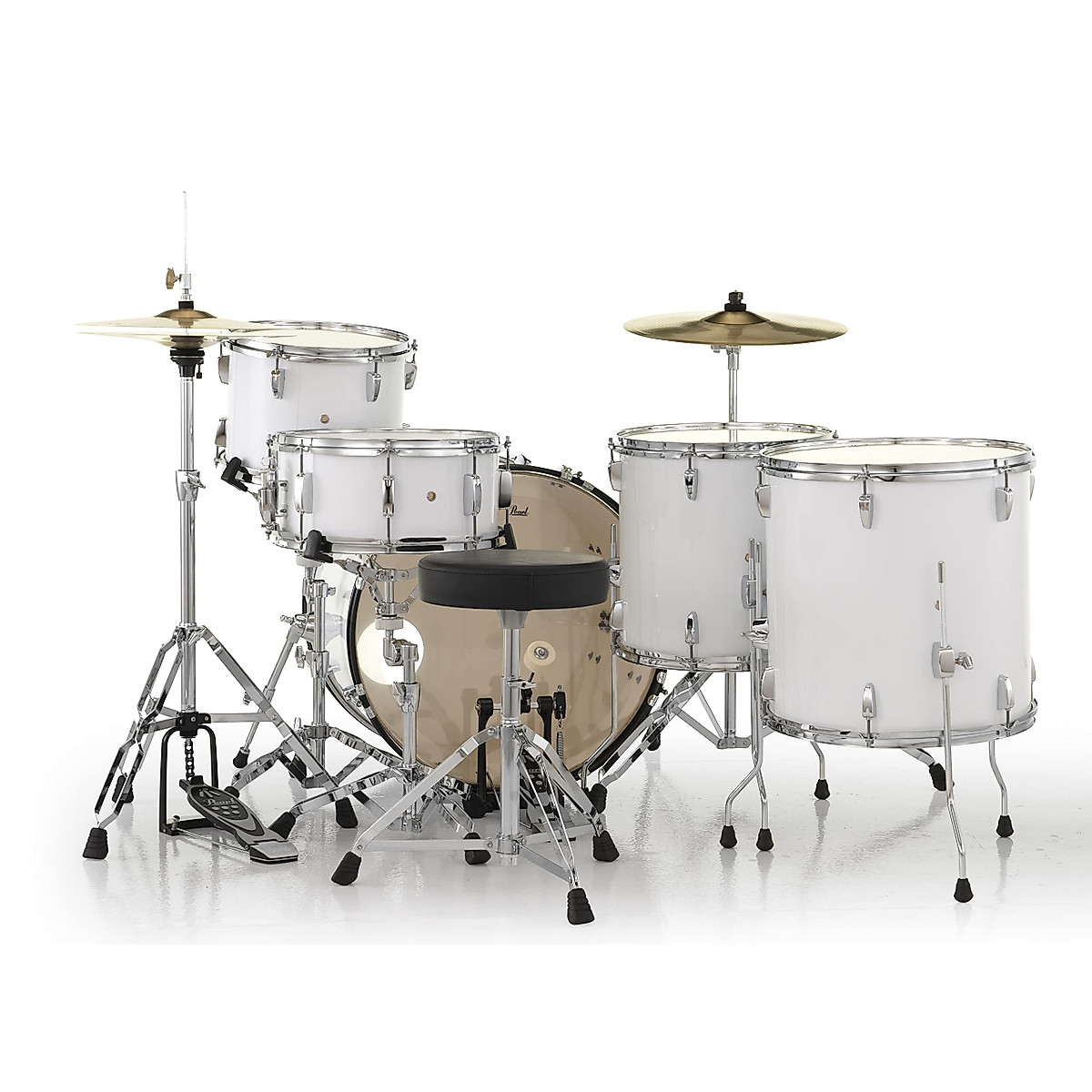 Pearl Roadshow RS525WFC/C 5-piece Complete Drum Set with Cymbals - Pure White