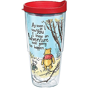 Tervis Plastic Made in USA Double Walled Disney - Winnie the Pooh Adventure Insulated Tumbler Cup Keeps Drinks Cold & Hot, 24oz, Lidded