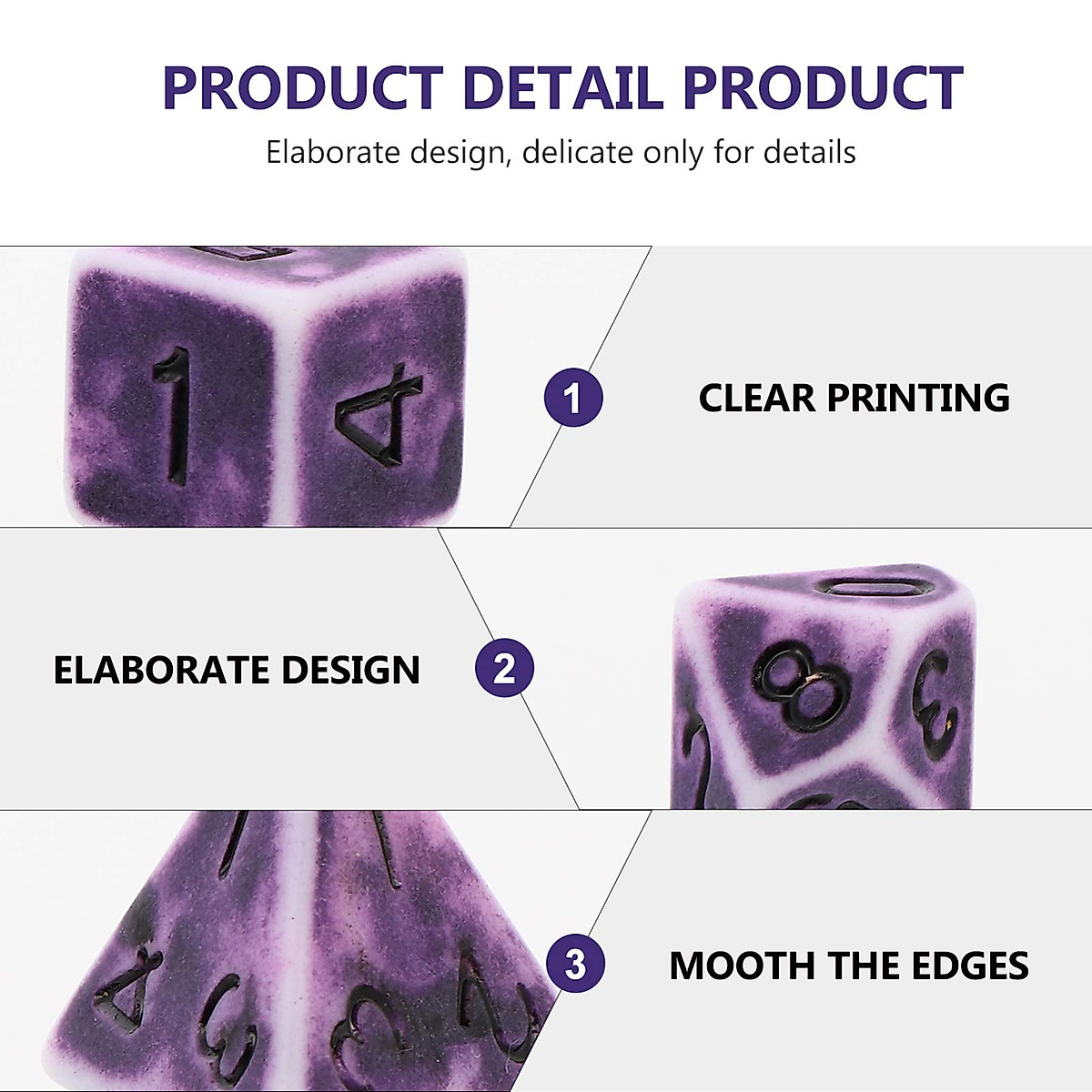 7pcs Polyhedral Dice Set Board Game Dice Dice RPG MTG Dice Set for D&D Games Roleplay Party Supplies