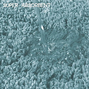 YIHOUSE Thick Microfiber Bathroom Rug Soft Bath Mat for Bathroom Machine Washable Non Slip Absorbent Shower Carpet Rug 17" X 24" Teal