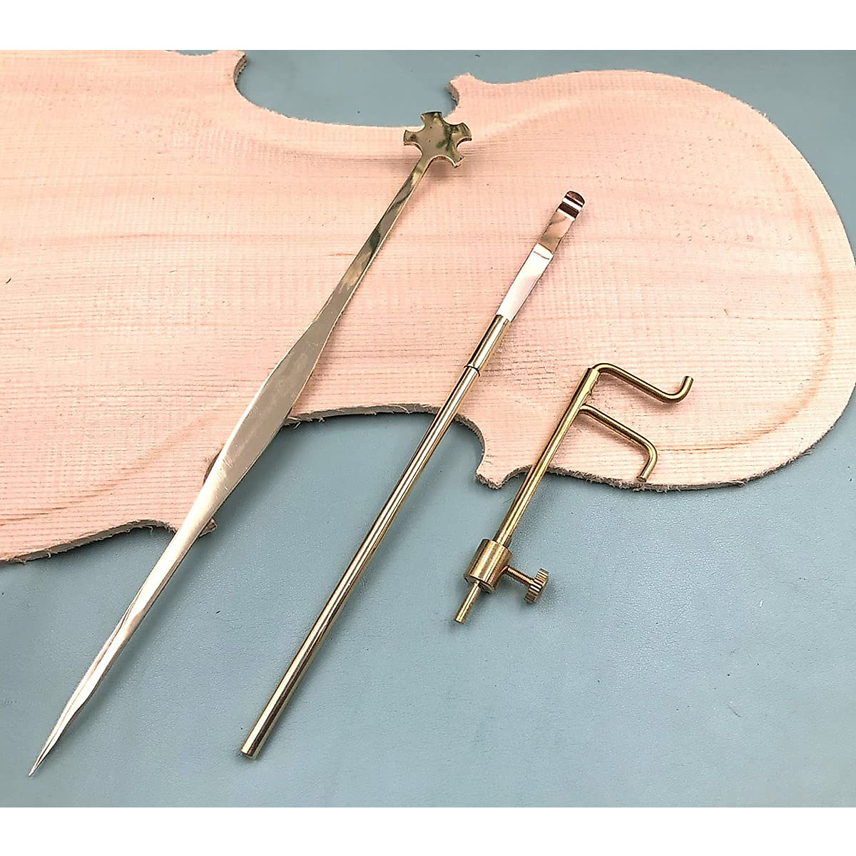Liyafy Violin Luthier Install Repair Tool Kit Sound Post Gauge & Retriever Clip & Setter Silver