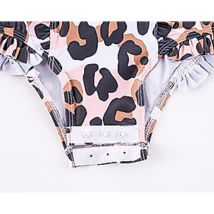 Mud Pie baby girls LEOPARD SWIMSUIT AND HEADBAND, Pink, 12-18 Months US