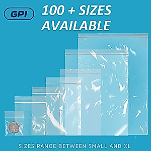 GPI - 500 Pack, 2 Mil, Clear Plastic Reclosable Small Combo Zip Bags, 5 Assorted Sizes, 1" x 1", 1.25" x 1.25", 1.5" x 1.5", 1.5" x 2", 2" x 2", Resealable Zip Top Lock For Jewelry, Bead, Seed, Pills.