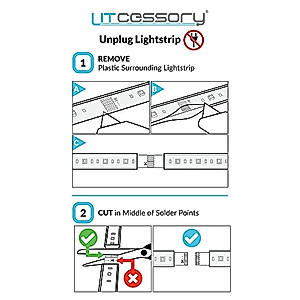 Litcessory 6-Pin to Cut-End Extension Connector for Philips Hue Lightstrip Plus (2in, 4 Pack, White - Standard 6-PIN V3)