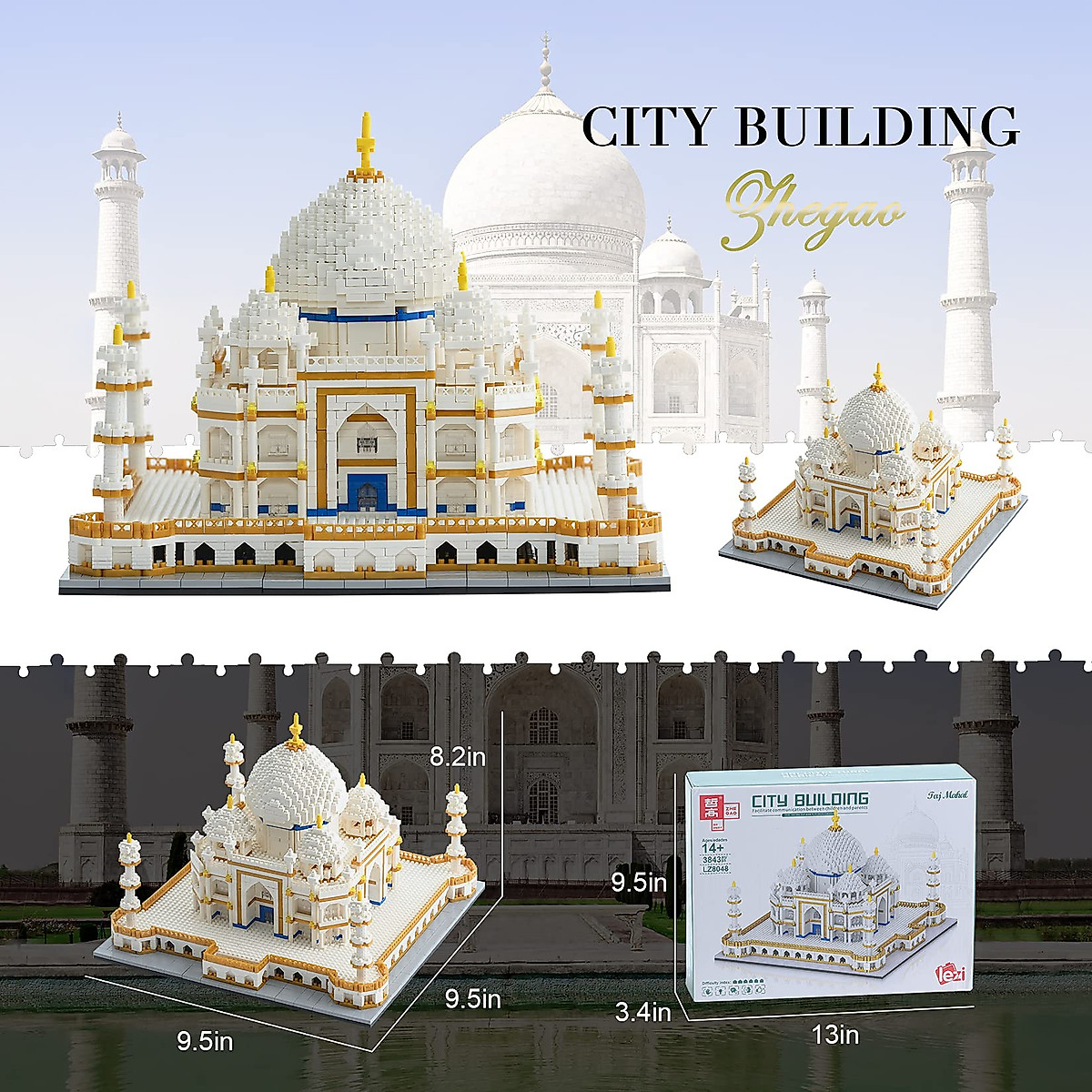 Tregoer Micro Mini Blocks Taj Mahal Building and Architecture Model Set,Mini Building Blocks Sets,Building and Architecture Toys Gifts for Kid and Adult（4000Pieces）