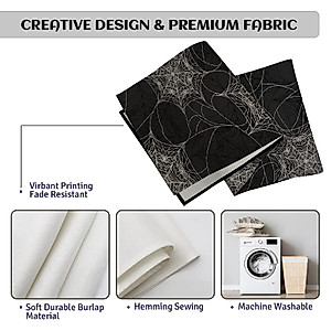 PROCIDA Halloween Spider Web Table Runner Fall Black Burlap Table Runners Autumn Rustic Kitchen Dinning Decor for Holiday Home Party Indoor Outdoor 13x72 Inch