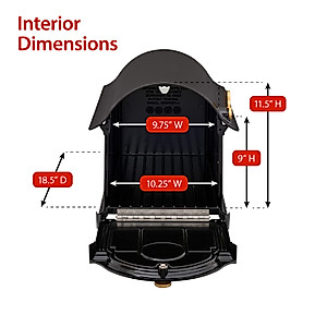 Balmoral Side Plaques Mailbox Post Package -Black