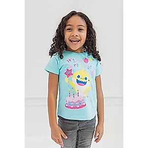 Pinkfong Baby Shark Birthday Toddler Girls T-Shirt Blue 3T