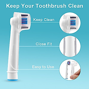 HSYTEK 6 Pack Toothbrush Cover Caps Compatible with Oral B Braun Replacement Heads, Fits for Cross Action Brush Heads and Pro 1000 Electric Toothbrushes, Convenient for Travel and More Sanitary