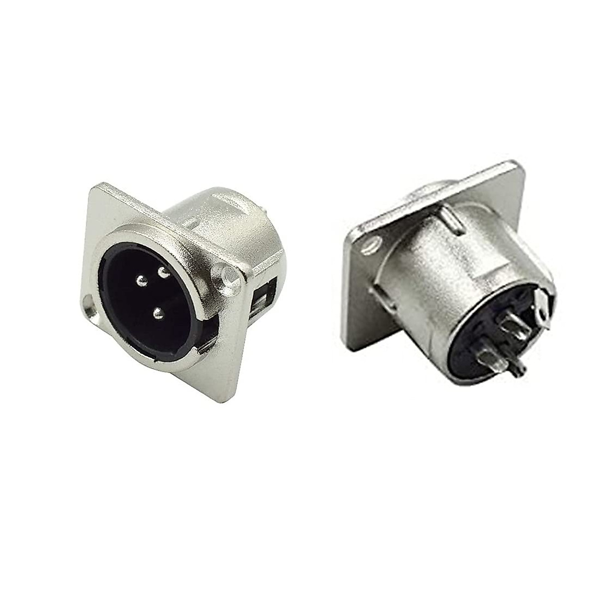 GDQLCNXB XLR Male Jack 3 Pin - Panel Mount Jacks D Series Size XLR-M Socket Audio Speaker Microphone Connector 4 Pack