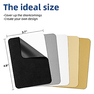 HTVRONT Iron on Patches for Clothing Repair, Fabric Patches Iron on, Black White Gray Beige Brown Repair Decorating Kit 20 Pieces Iron on Patch Size 3.7" by 4.9" (9.5 cm x 12.5 cm)