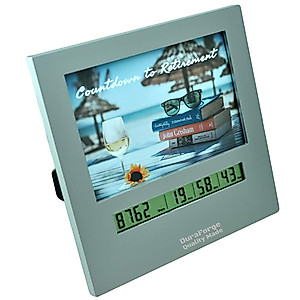 Large Display Retirement Countdown Clock and 4x6 Picture Frame, Countdown Retirement Clocks are Fun Gifts for Women Change Photo & Set Day Timer for Vacation Wedding Christmas Baby Birthday Halloween
