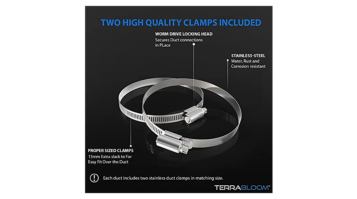 TerraBloom 6 Inch Flexible Ducting - 25 Feet for Grow Tents & HVAC