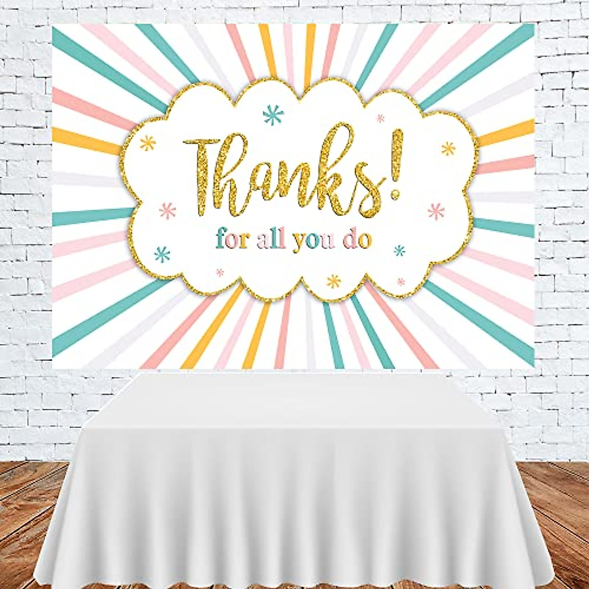 Lofaris Thanks for All You Do Photo Backdrop Thank You Party Background Thanks to Staff Teachers Professors Doctors Photo Banner Happy Retirement National Nurse's Day Party Supplies 7x5ft