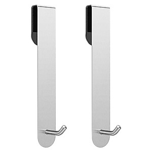 FYY Shower Door Hooks - 2 Pack 7" Over Door Towel Hooks for Bathroom Frameless Glass Shower Door, Heavy Duty Non-Slip Stainless Steel Hooks Rack for Robe Towel Sliver