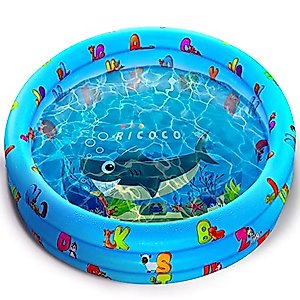 Small Pool for Kids, Small Kiddie Pool, Baby Pool for Kids 1-3 Years, Mini Pool for Toddlers & Infants, 32Inch, Small Inflatable Swimming Kiddie Pools for Outside and Inside, Durable Material Blue